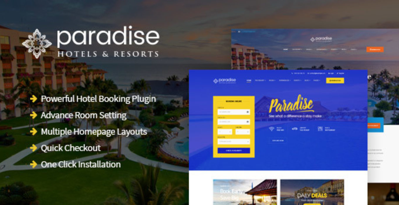Paradise – Hotel & Resort Responsive WordPress Theme - wpnull24
