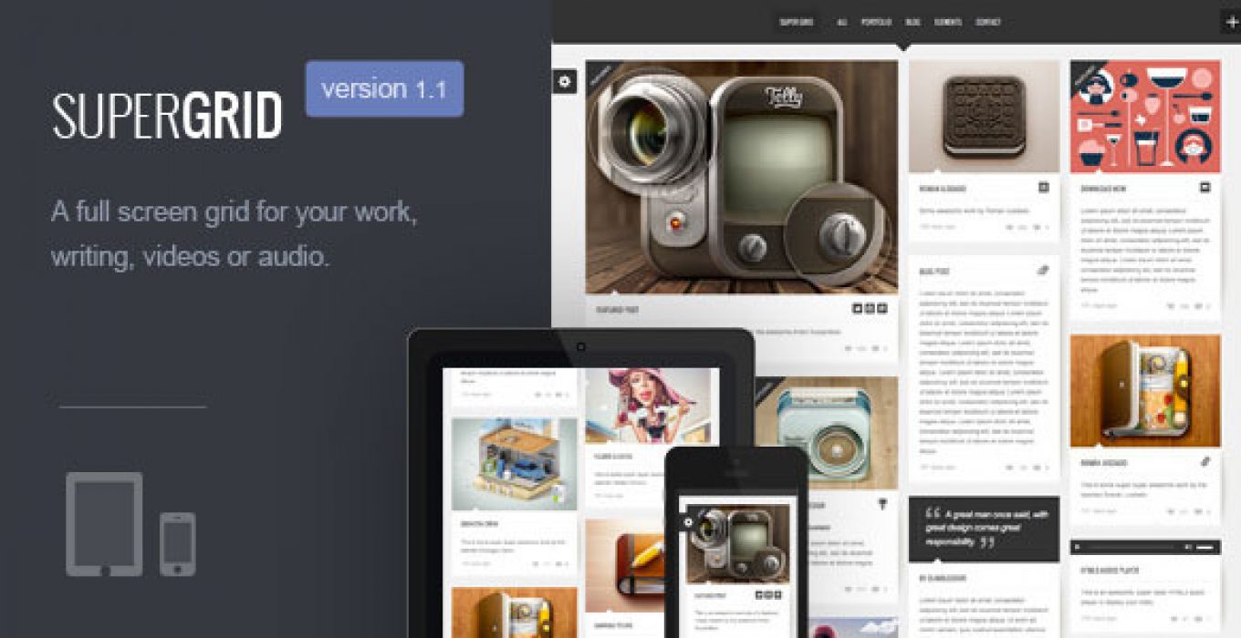 SUPER GRID | Fullscreen Grid-Based Portfolio/Blog - wpnull24