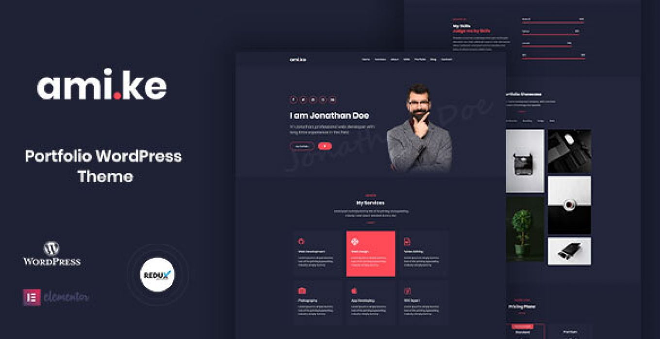 Amike – Personal Portfolio WordPress Theme - wpnull24