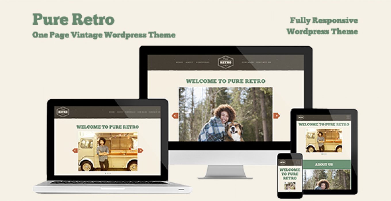Retro Portfolio- “Pure” – One Page Vintage WordPress Theme - wpnull24