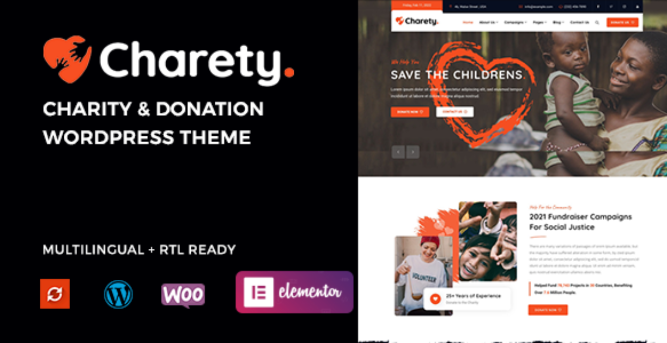 Charety – Charity & Donation WordPress Theme - wpnull24