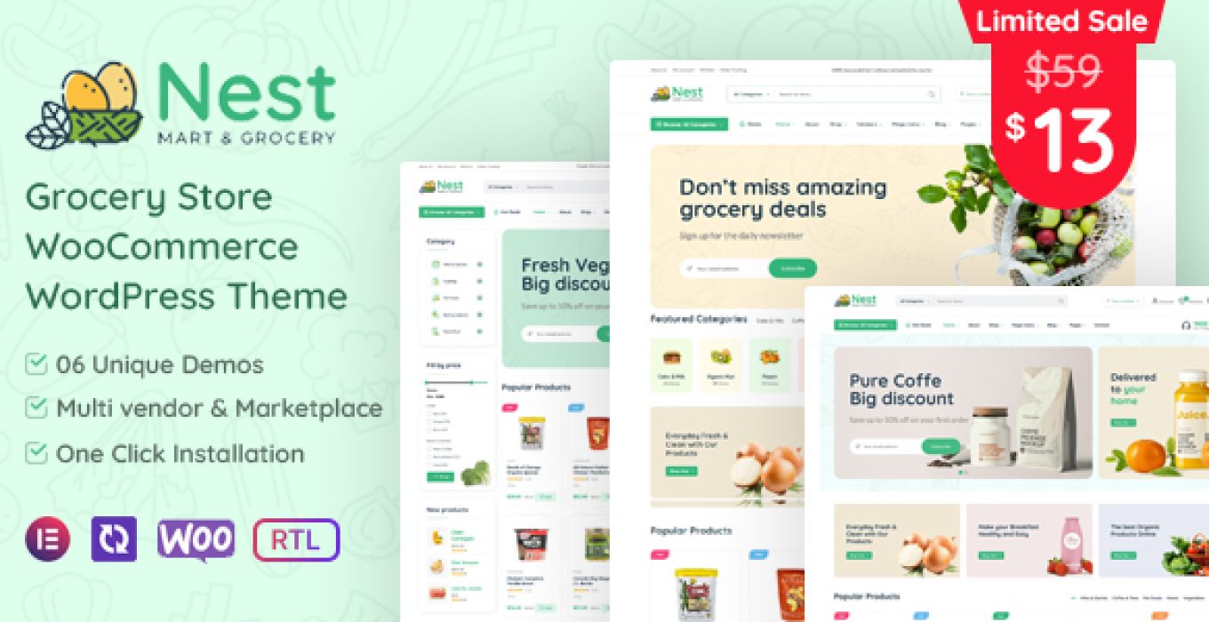 Nest – Grocery Store WooCommerce WordPress Theme - wpnull24