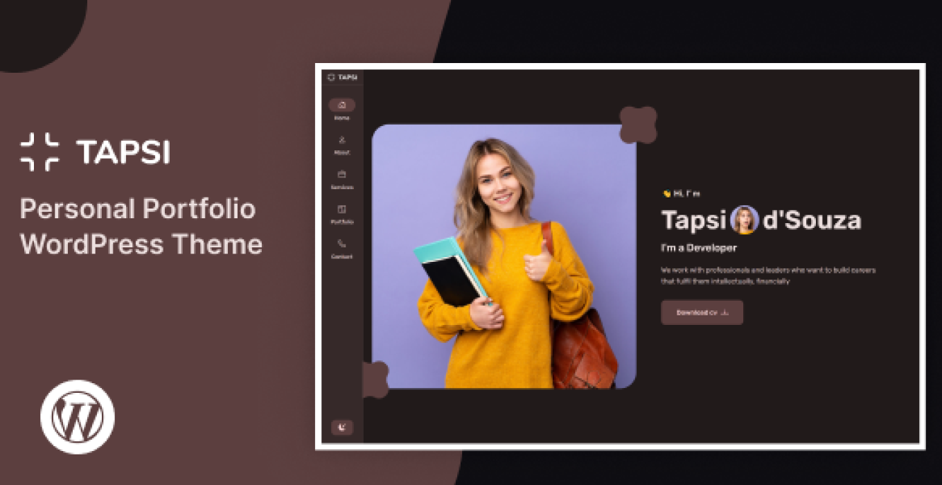 Tapsi – Personal Portfolio WordPress Theme - wpnull24