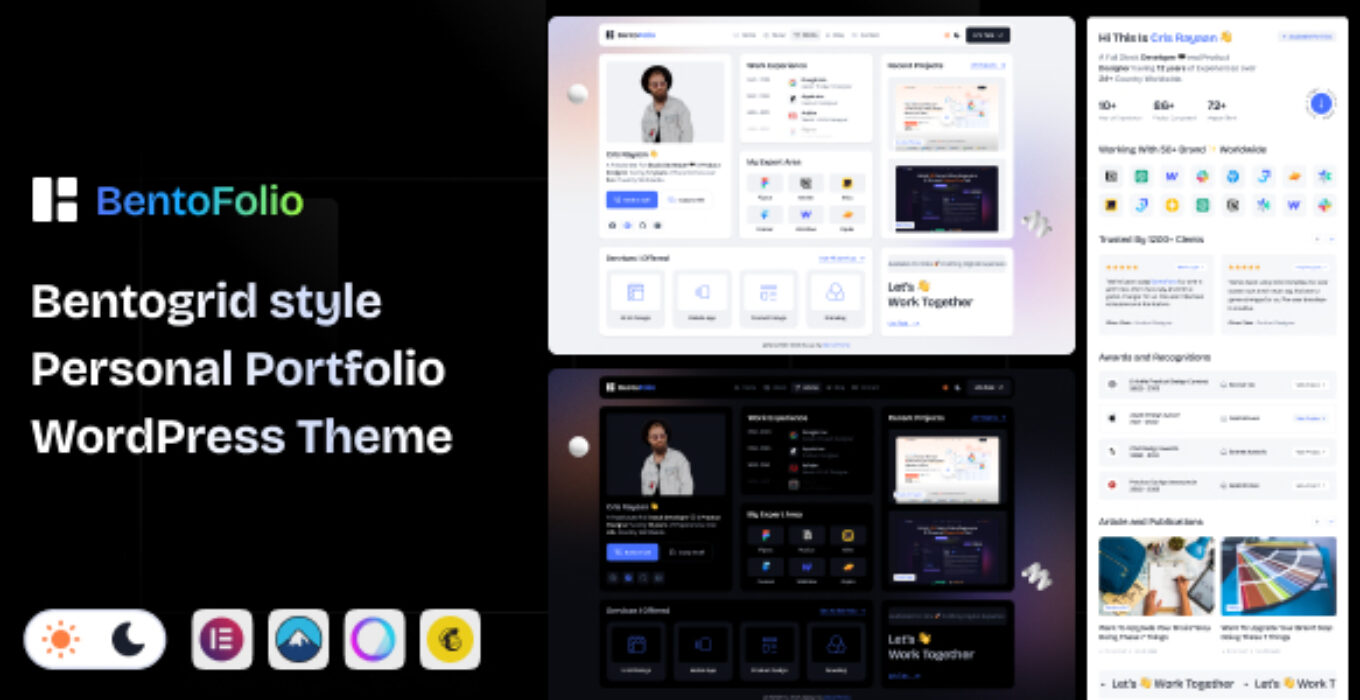 Bentofolio – Personal Portfolio WordPress Theme - wpnull24