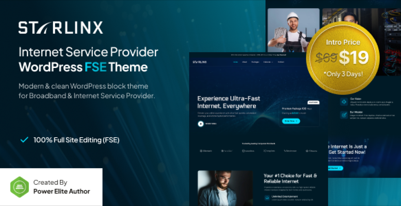 Starlinx – Broadband & Internet Service Provider FSE WordPress Theme - wpnull24